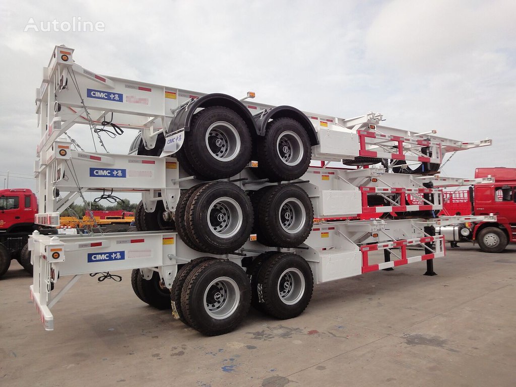 Nova 40 feet 45 feet 20 feet 3 axles container skeleton semitrailer poluprikolica za prevoz kontejnera