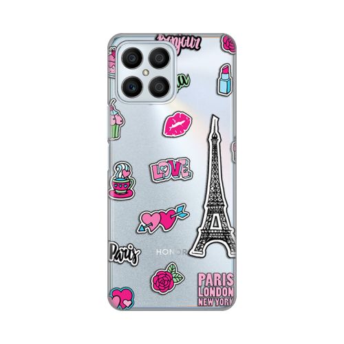 Silikonska futrola - maska print Skin za Huawei Honor X8 Love Paris