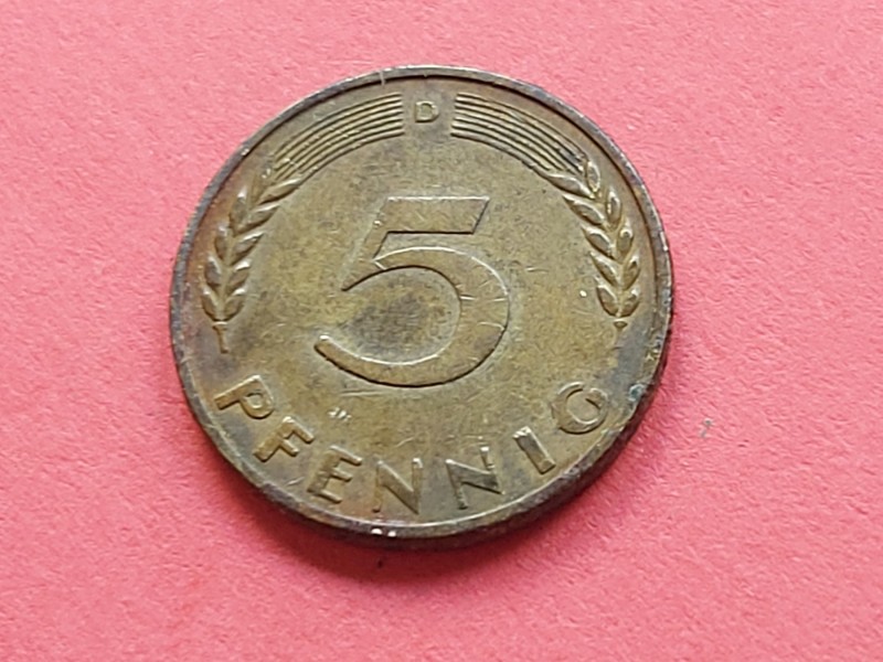 Nemačka - 5 pfennig 1950 god D