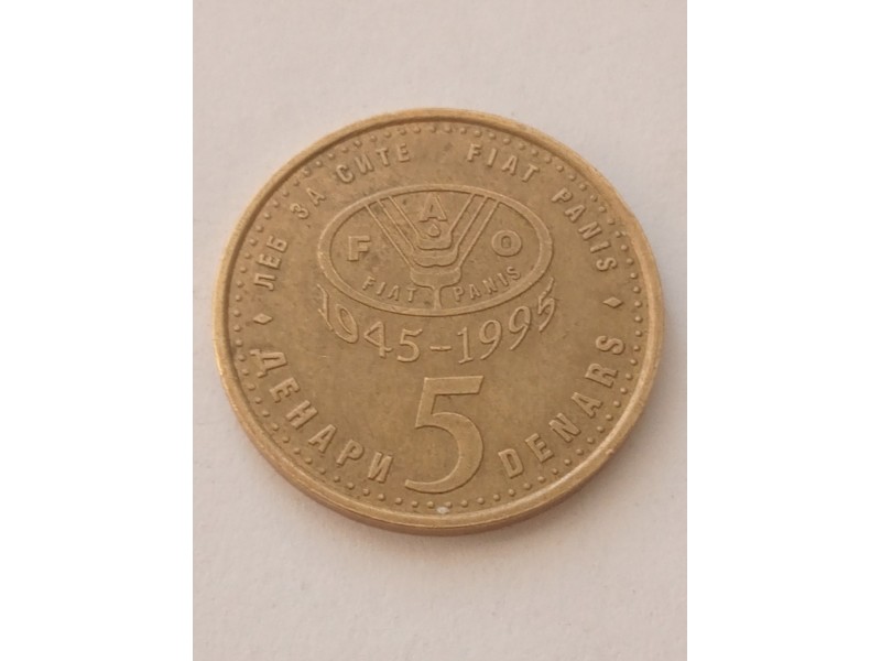 5 Denara 1995.g - Makedonija - FAO - Životinja Ris