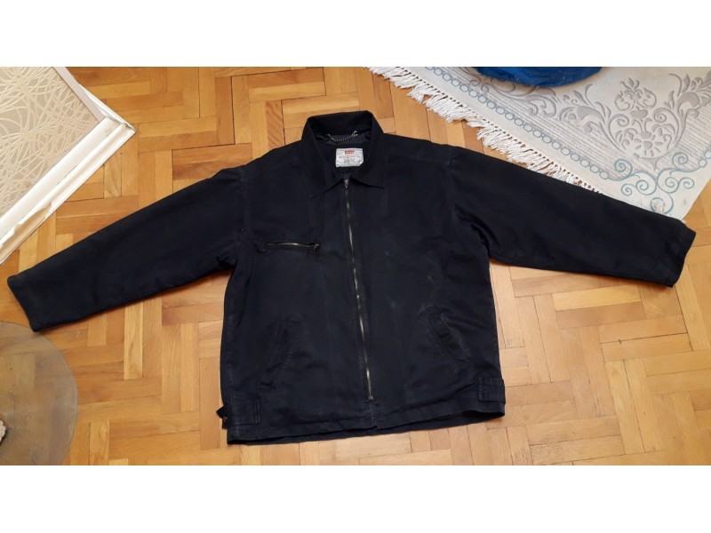 LEVI'S crna pamucna blago futrovana muska jakna XL