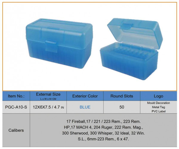 Kutija za municiju Sunya plava 12x6x7,5 cm