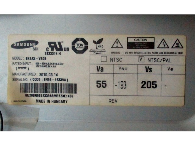 Plazma Panel 42` S42AX – YB08 Samsung