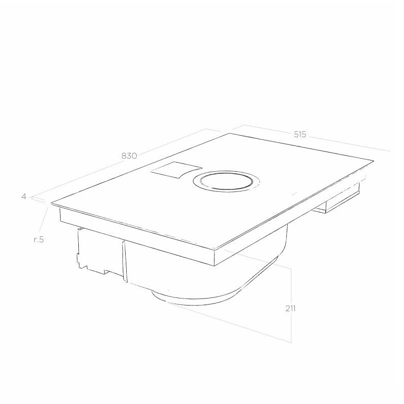 Elica ugradni aspirator NIKOLA TESLA SWITCH BL/F/80