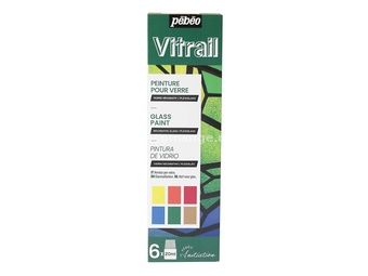 Set boja za staklo Pebeo Vitrail 6 x 20 ml (vitraž boja)