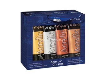 Metalik akrilne boje El Greco - Kreul - set 4 x 75 ml