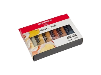 Set akrilnih boja AMSTERDAM dream and create Metallic 6 x 20 ml ()