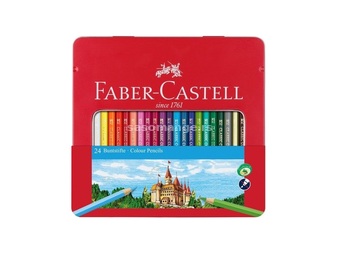 Bojice Faber-Castell set od 24 boje u metalnoj kutiji sa otvorom ()