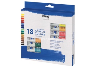 Set akrilnih boja El Greco 18 x 12 ml (akrilne boje KREUL)