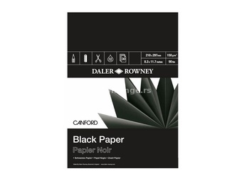 Blok crnog papira Daler - Rowney Canford | izaberite format