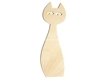 Drveni proizvod za dekupaž - Mačka marker za knjige