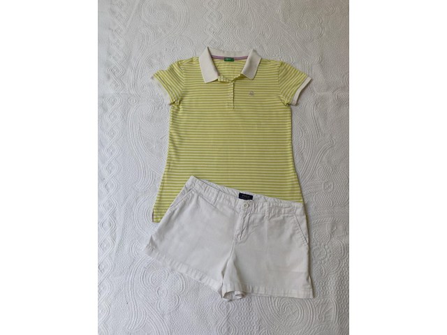 Ralph Lauren sorts i Benetton majica vel.8-10 god