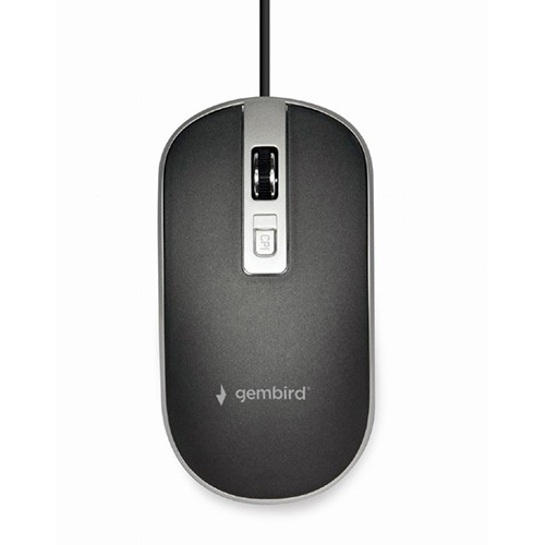 Gembird Optical mouse, USB, black/silver | MUS-4B-06-BS