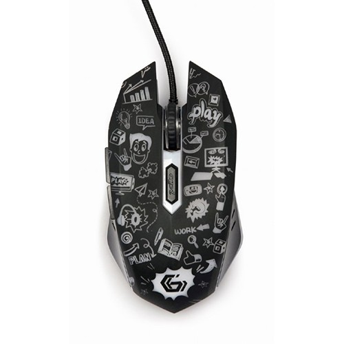 Gembird 6-button optical LED mouse, black | MUS-6B-GRAFIX-01