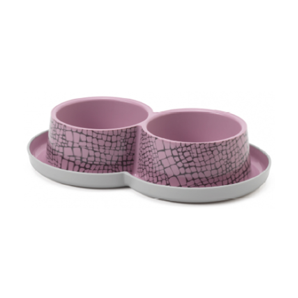 Moderna Trendy Dinner Double Wildlife, pink činija za mace - 2x350ml