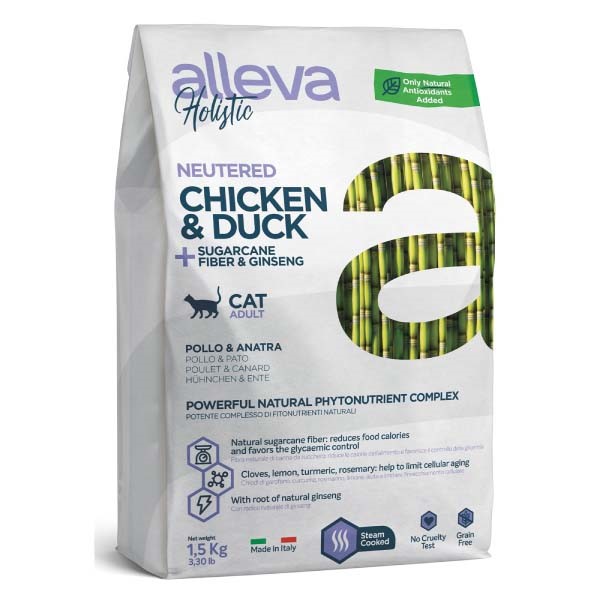 Alleva Cat Adult Holistic Neutered Chicken&Duck 1.5KG