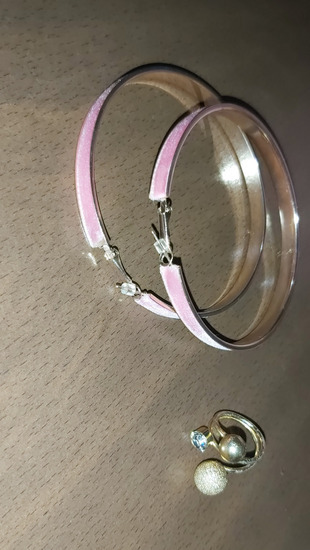 Roze-zlatne alke + prsten 200 din