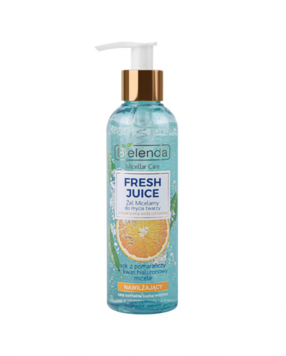 Miceralni gel za čišćenje i hidrataciju lica BIELENDA Fresh Juice narandža 190g