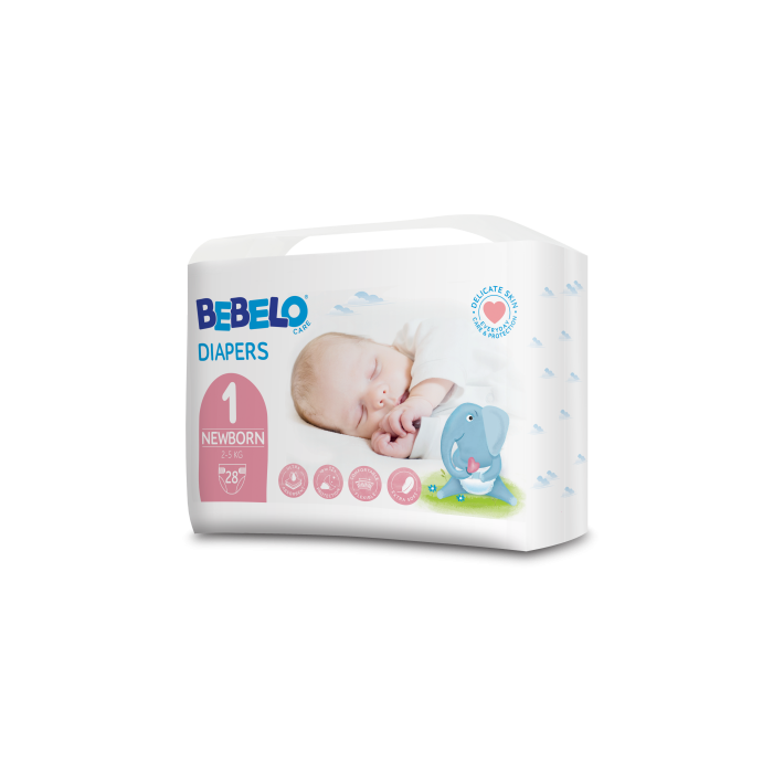 Bebelo® pelene Newborn 1 (2-5kg), 28 komada