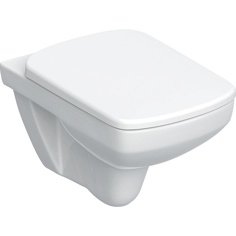 Geberit iCon set konzolne WC šolje, skriveno kačenje, Rimfree, sa WC sedištem, 53 cm, alpsko bela / mat