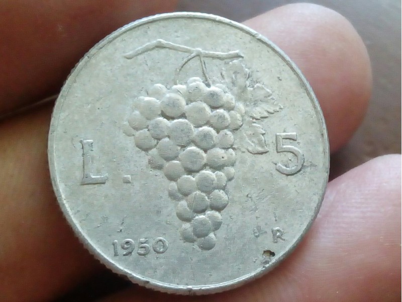 Italija, 5 lira 1950