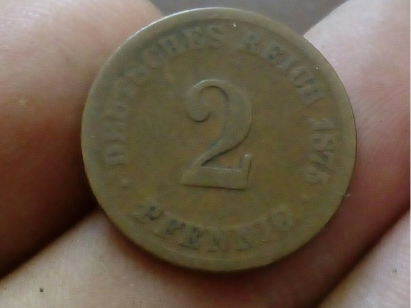 Nemacka, 2 pfennig 1875