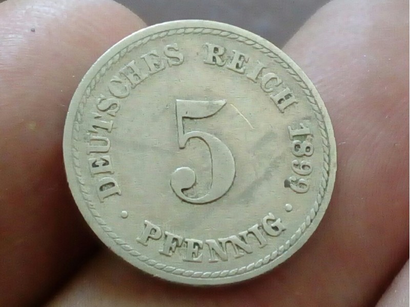 Nemacka, 5 pfennig 1899 A