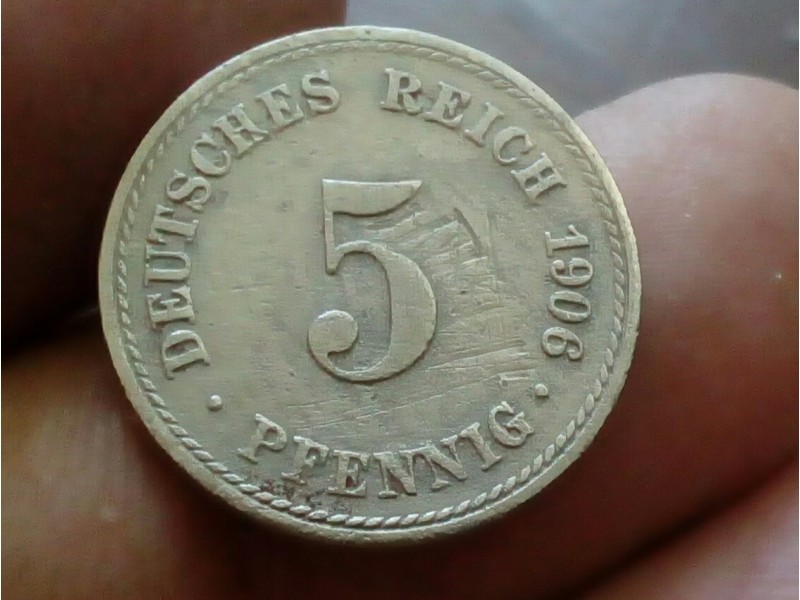 Nemacka, 5 pfennig 1906 A