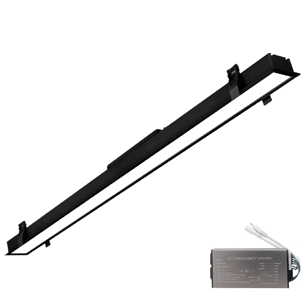 ELMARK LED PROFIL UGRADNI 1500mm 50W 3000K CRNI + EMERGENCY KIT