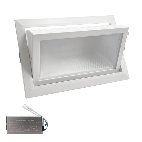 RECESSED DOWN LIGHT EL-6705 40W 3000K, WHITE+EMERGENCY KIT