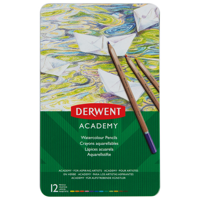 Boje drvene Aquarelle 12boja u metalnoj kutiji Academy Derwent 2301941