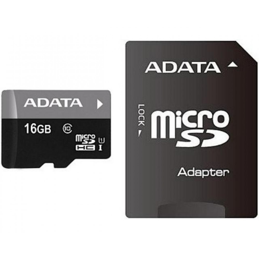 MICRO SD 16GB AData + SD adapter AUSDH 16GUICL10-RA1