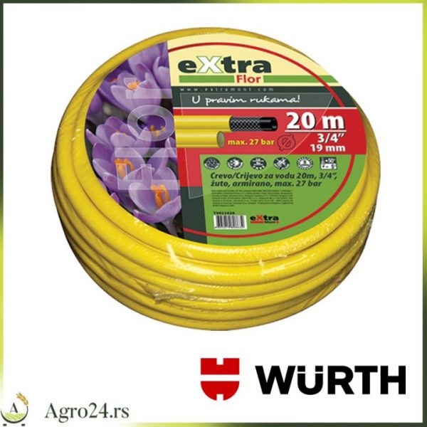Farm power by WÜRTH® Crevo za vodu armirano 50 m, 3/4″ žuto