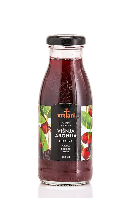 Kašasti voćni sok od višnje, aronije i jabuke 250 ml Vrtlari