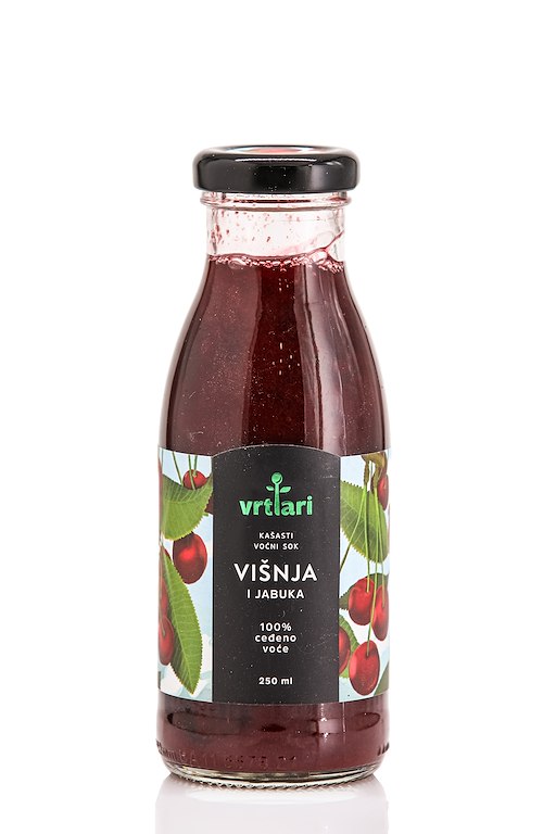 Kašasti voćni sok od višnje i jabuke 250 ml Vrtlari