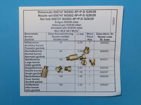 Dizne za zemni gas set 8 kom Gorenje 656747