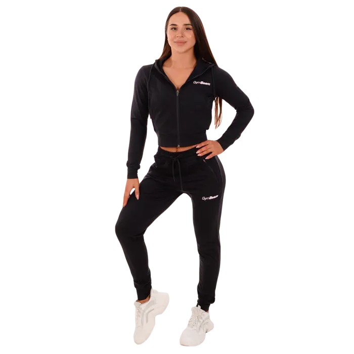 Ženski duks TRN Zip-Up Black - GymBeam