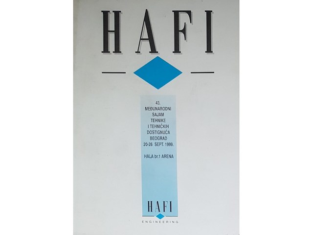 Brošura `HAFI` Beograd Jugoslavija