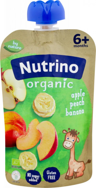 Nutrino ORG voćni pire jabuka, breskva, banana 100g