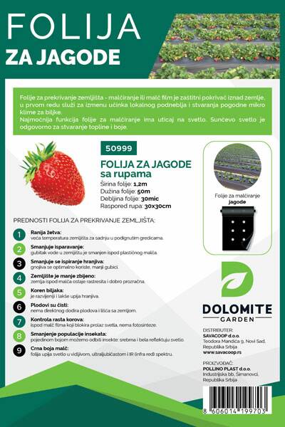 Folija za jagode 1,2m x 50 m 30mic