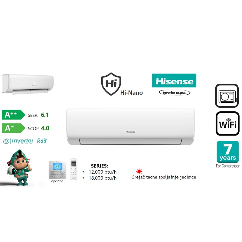 Hisense inverter klima uređaj Wings HiNano 24K - KB70BT1E