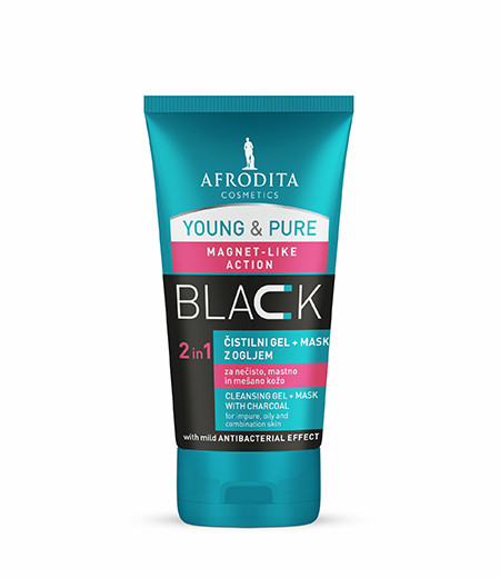 Young & Pure BLACK CLEANSER Gel za čišćenje + maska s ugljem