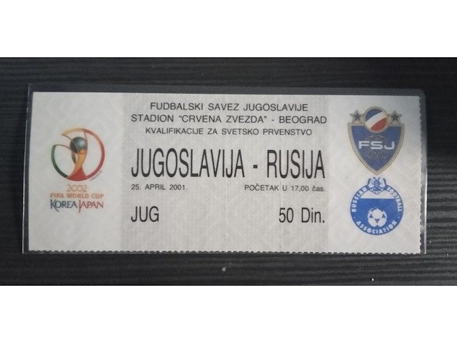 FUDBAL: JUGOSLAVIJA - RUSIJA 25.04.2001