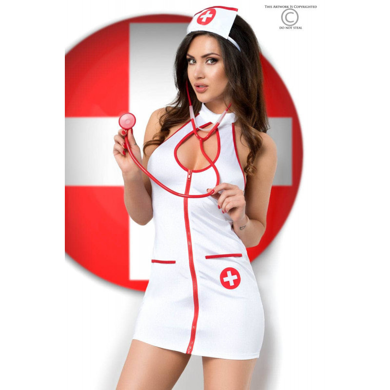 Bela mini haljina kostim medicinske sestre CHILI00118