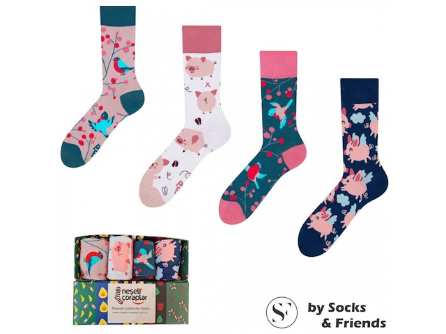 Socks &; Friends Set Čarapa 4/1 Piggy and Twitty