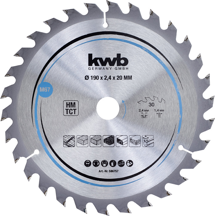 KWB 49586757 TCT list za cirkular za drvo 190 x 20 mm, 30T