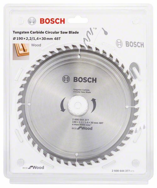 .List kružne testere za drvo Ø190x2,2x30/48z Eco Bosch 2608644377