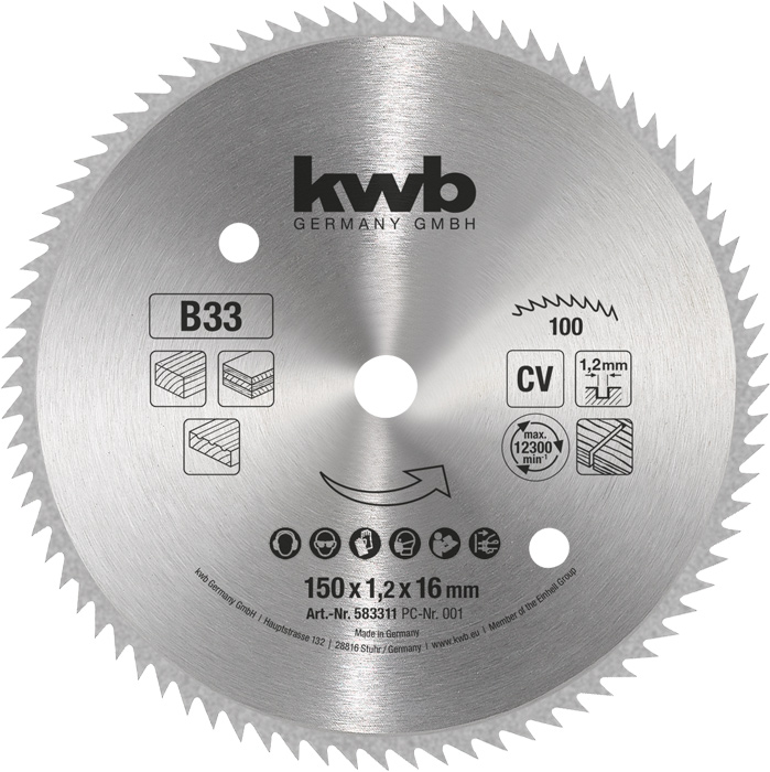 KWB 49583311 list za cirkular za drvo 150 x 16 mm, 33B