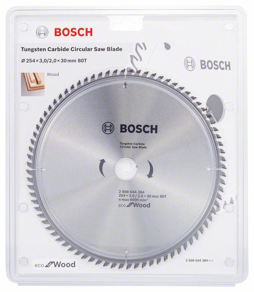 .List kružne testere za drvo Ø254x2,5x30/80z Eco Bosch 2608644384