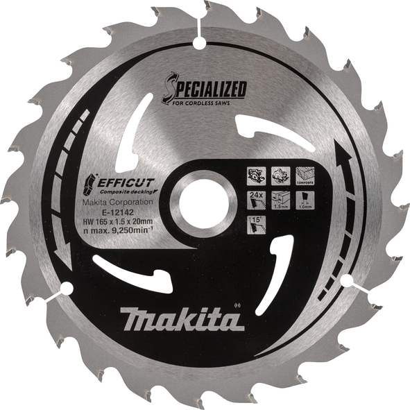 Makita List za testeru od tvrdog metala EFFICUT 165x20x1,5x24 - E-12142